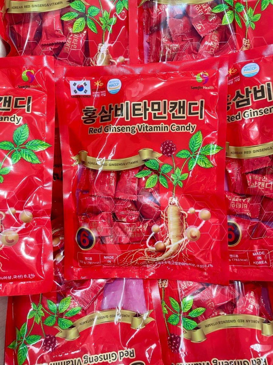 Kẹo hồng sâm vitamin SAMJIN Hàn Quốc 200g